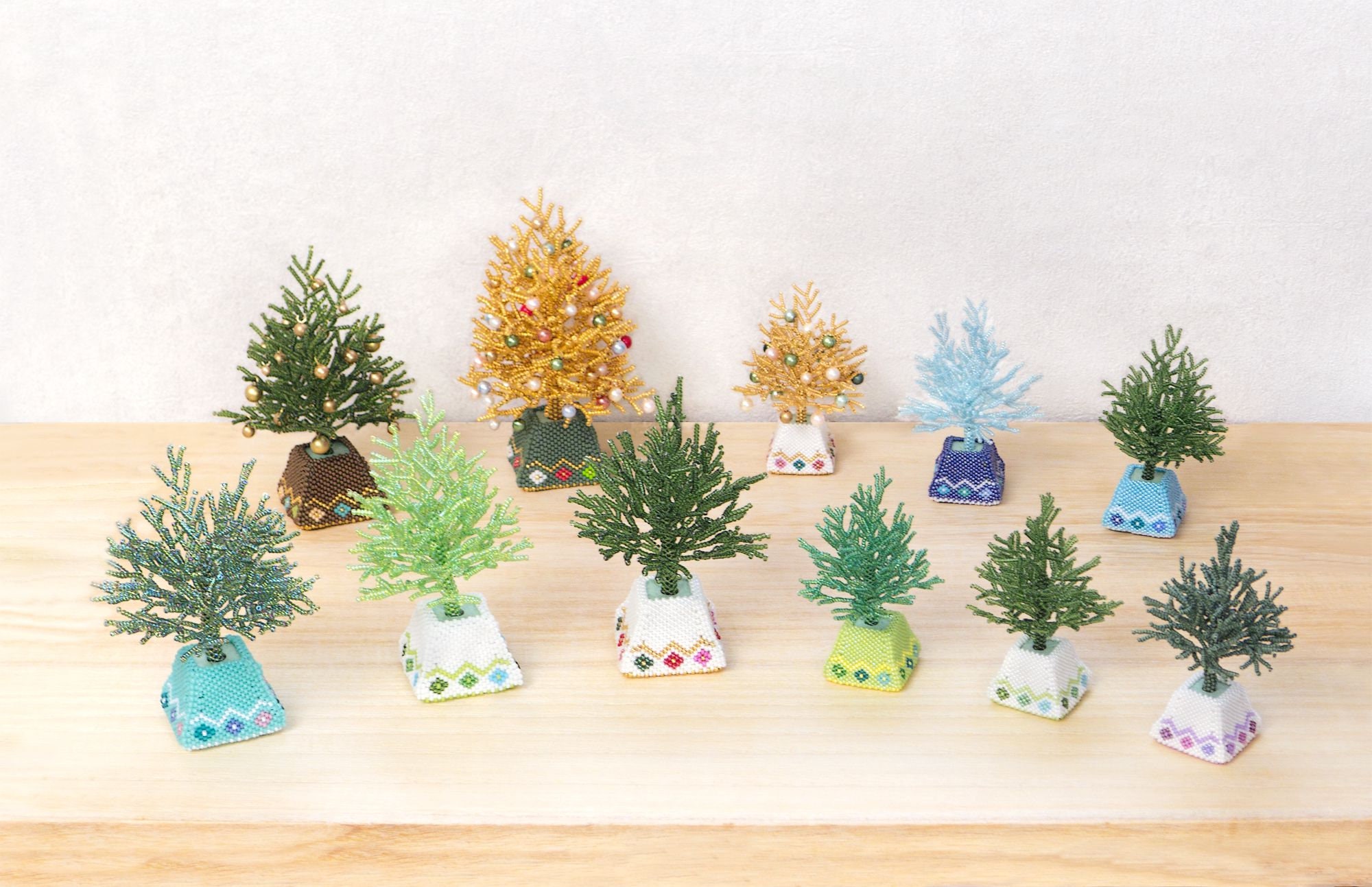 Beading Pattern Beaded Miniature Tree With Trapezoid Pot - Etsy