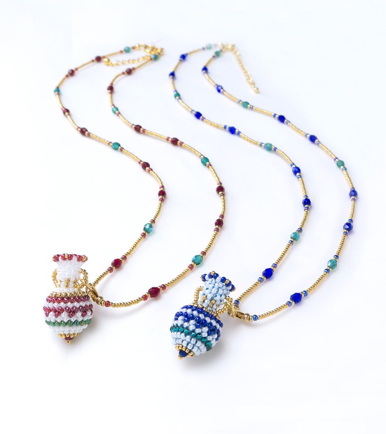 Beadint Tutorial for Beaded Bottle Charm Tutorial, Plaited Herringbone ...