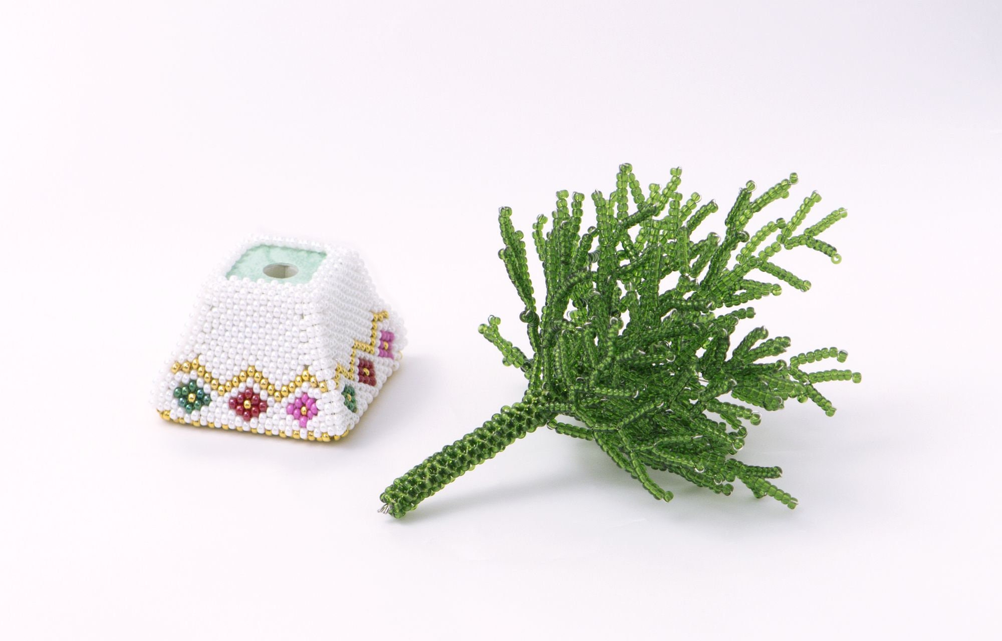 Beading Pattern Beaded Miniature Tree With Trapezoid Pot - Etsy
