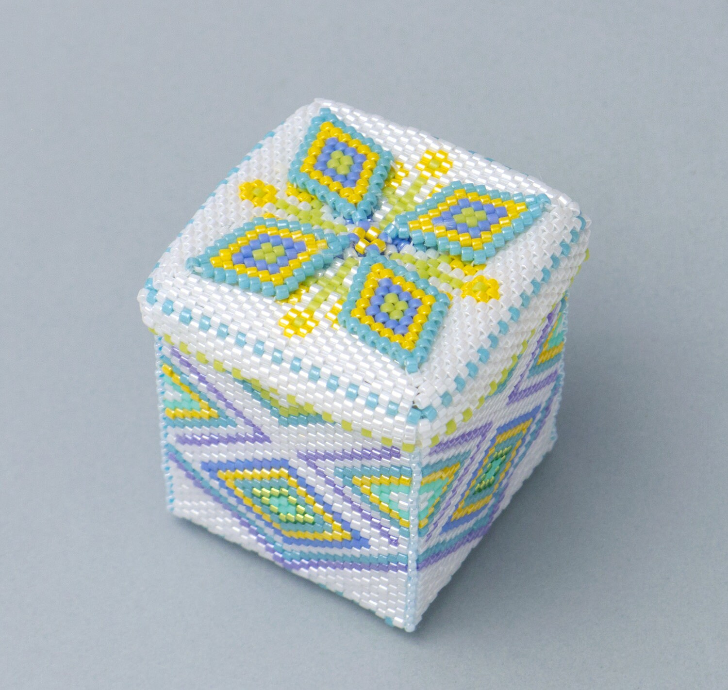 Beading Patterns for Decorative Box Peyote Bead Pattern Small | Etsy UK