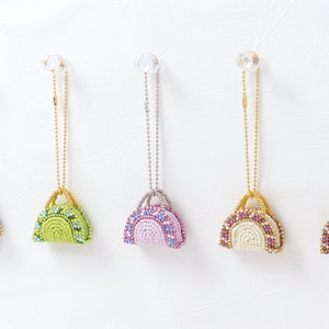 Beaded Half Moon Bag Charm Tutorial, Plaited Herringbone Stitch (PDF ...