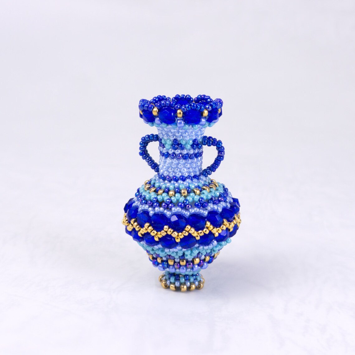 Zigzag Pattern Beaded Bottle, Plaited Herringbone Stitch (PDF), Ept351 ...