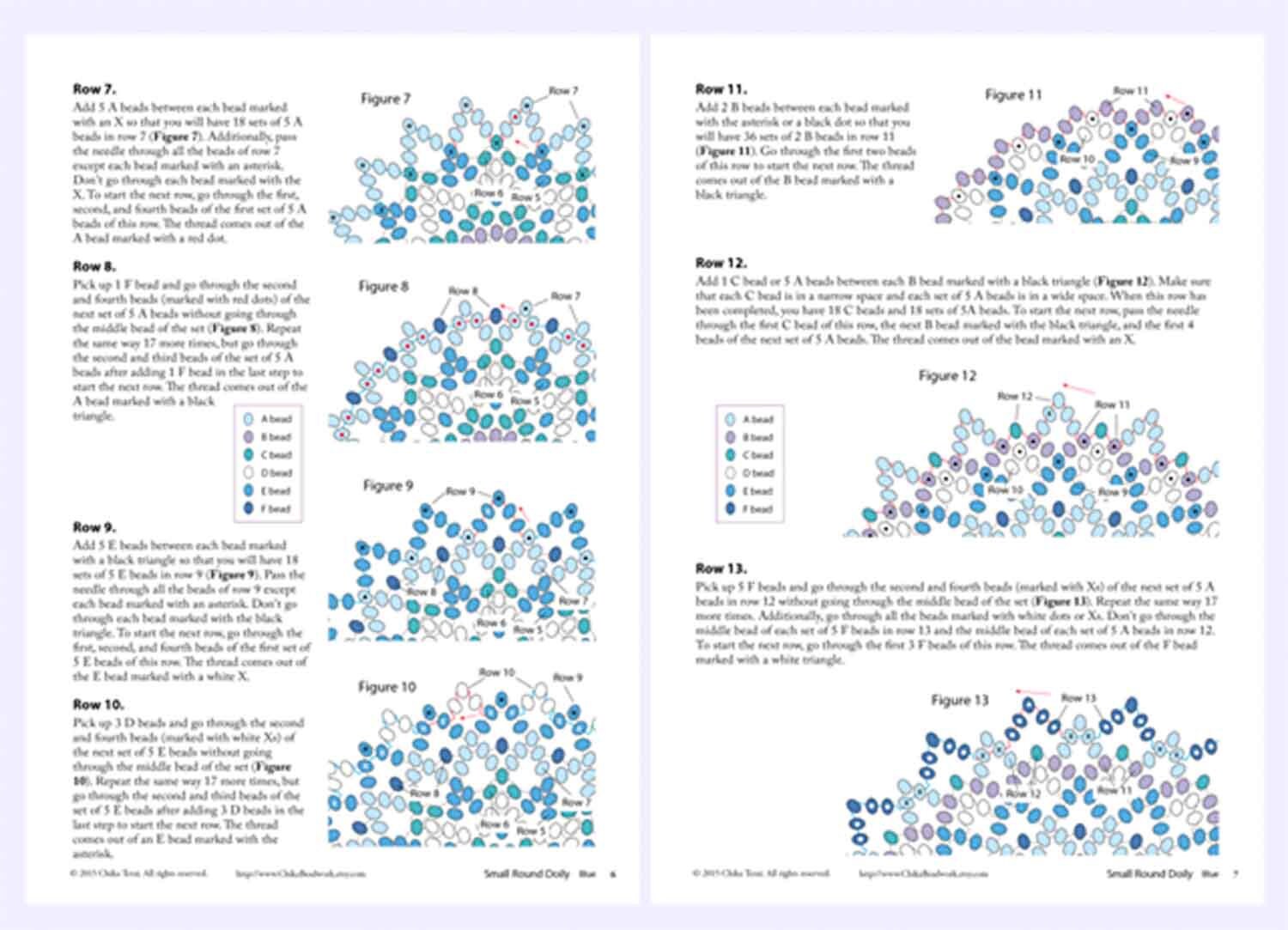 Beading Pattern Bead Weaving Pattern Blue Round Doily - Etsy