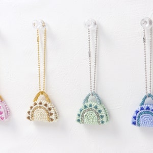 Beaded Half Moon Bag Charm Tutorial, Plaited Herringbone Stitch (PDF ...