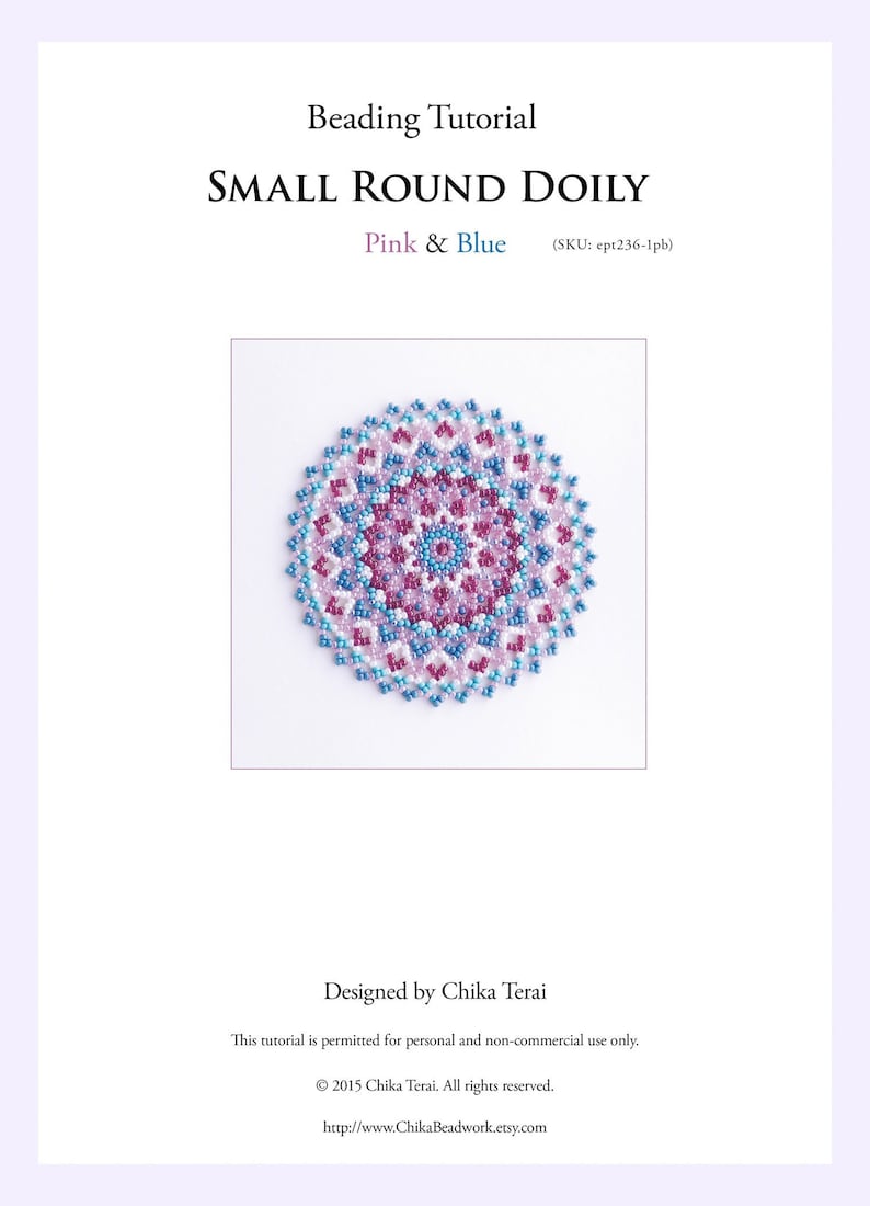 Beaded Pattern Bead Weaving Doily Pattern Pdf Pink Blue - Etsy