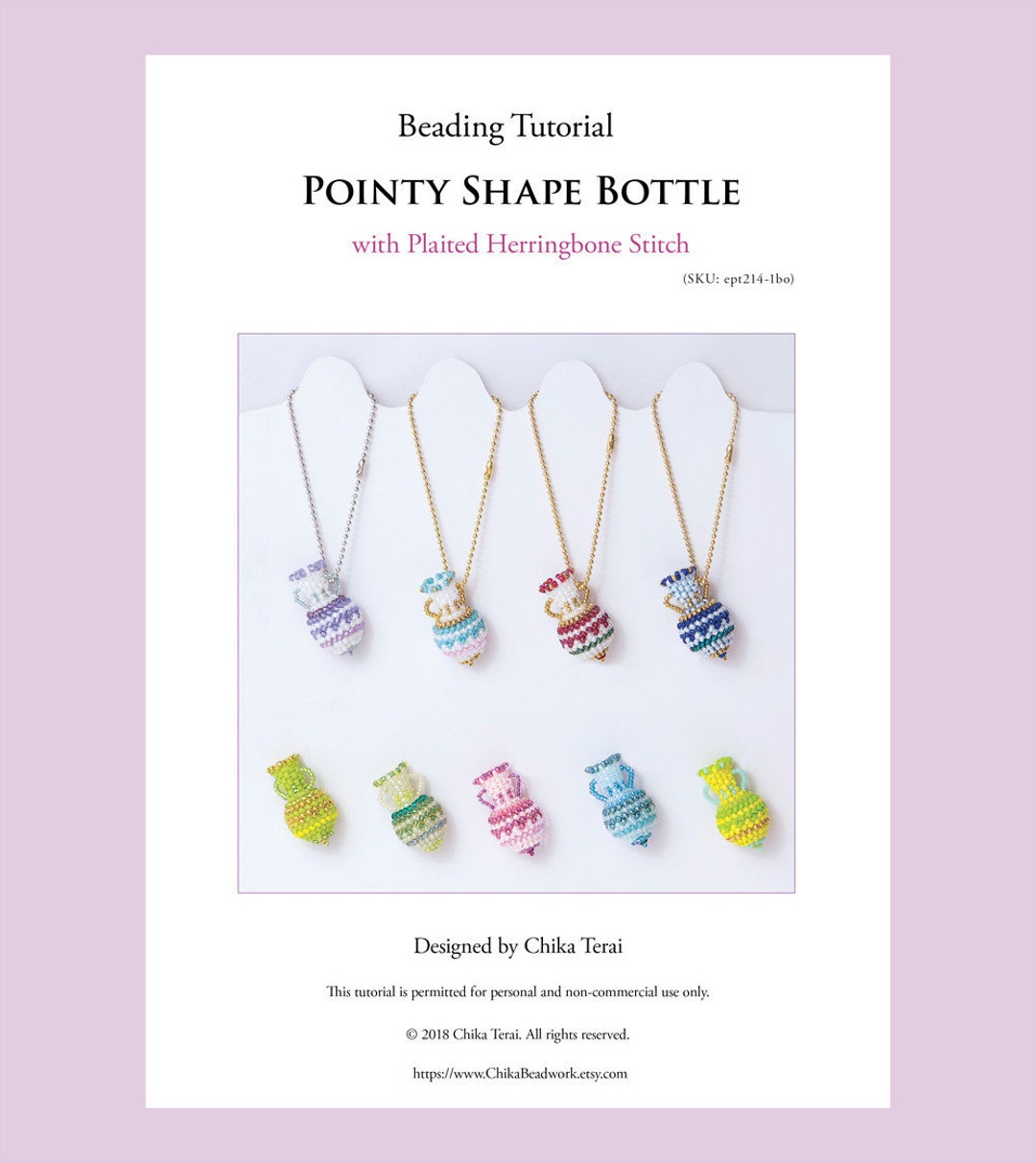 Beadint Tutorial for Beaded Bottle Charm Tutorial, Plaited Herringbone ...