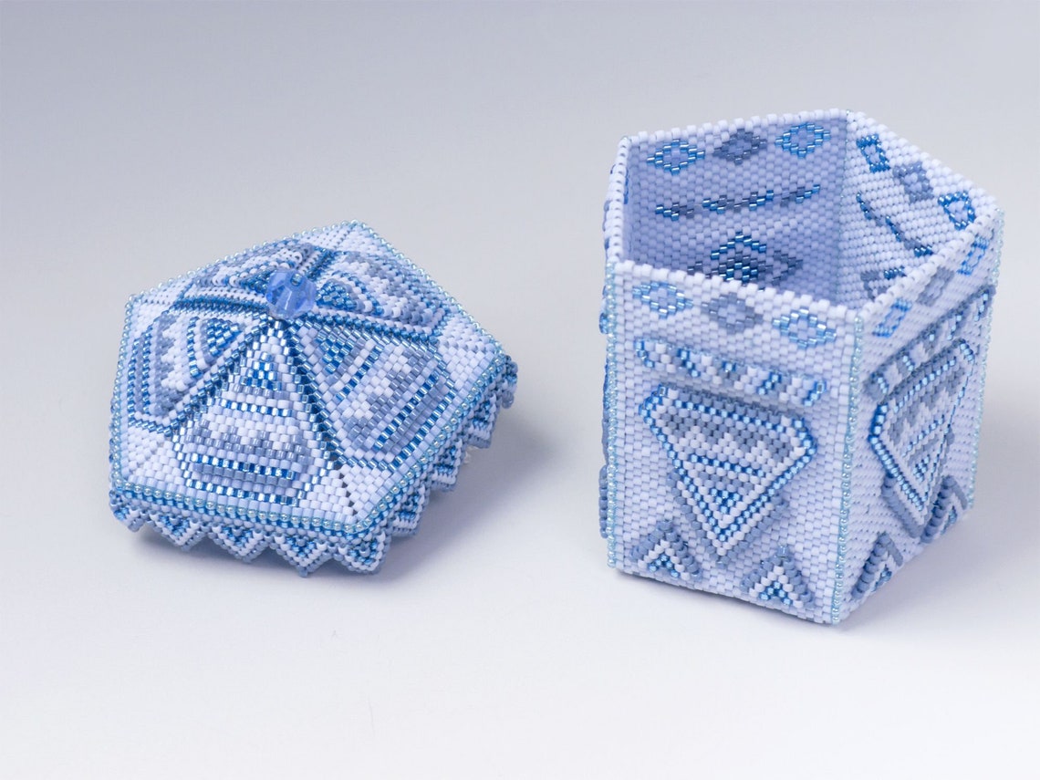 Beading Patterns for Decorative Pentagon Box Peyote Bead - Etsy