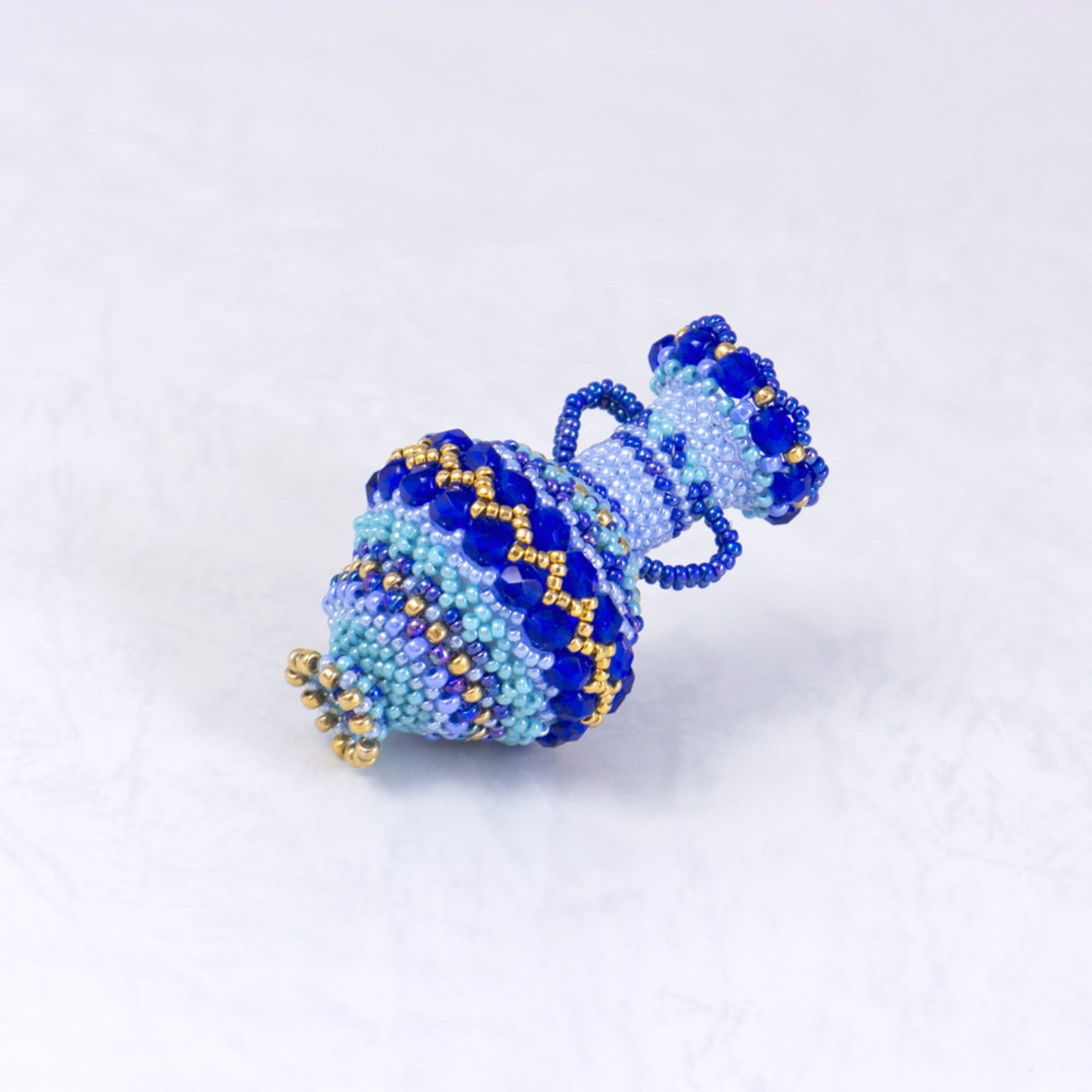Zigzag Pattern Beaded Bottle, Plaited Herringbone Stitch (PDF), Ept351 ...