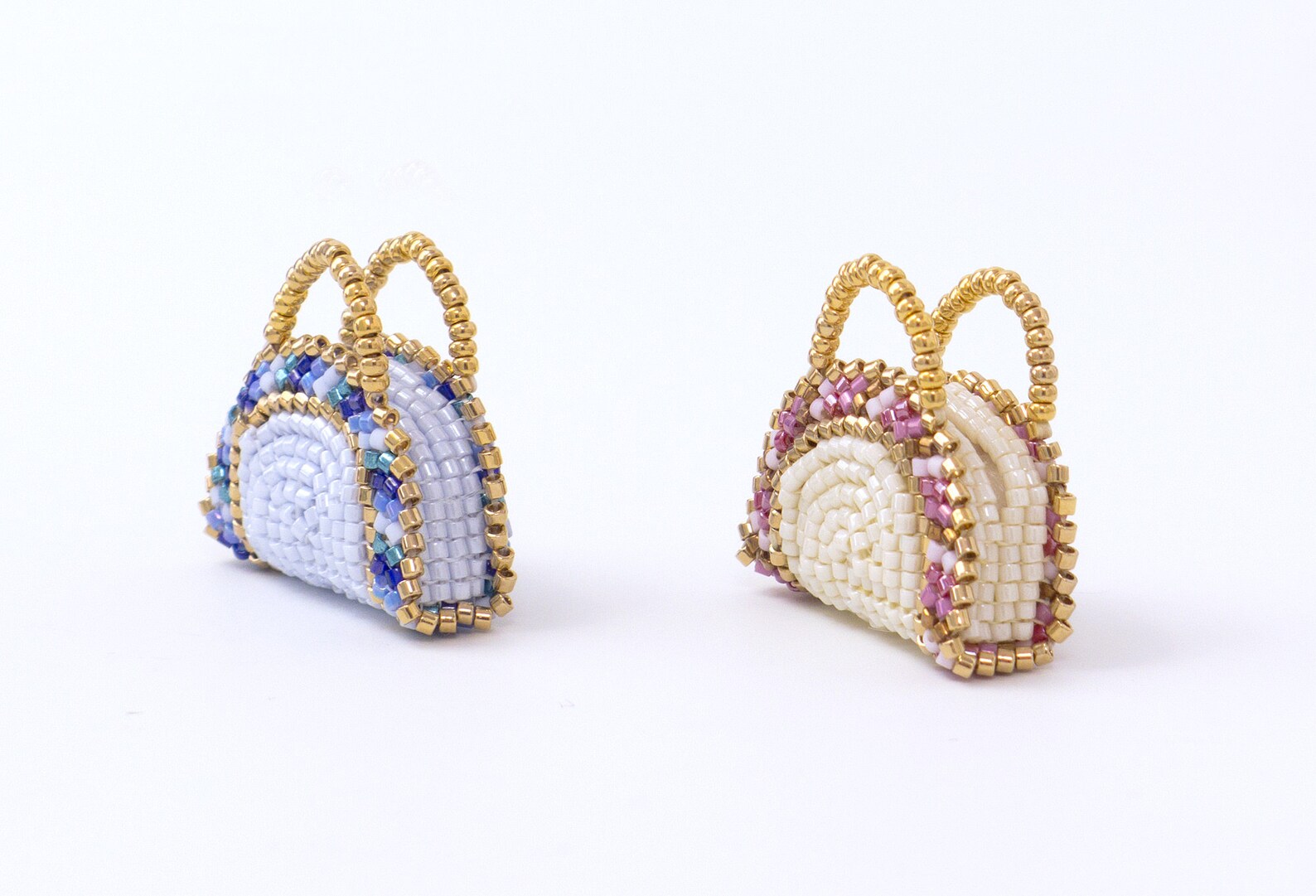 Beaded Half Moon Bag Charm Tutorial, Plaited Herringbone Stitch (PDF ...