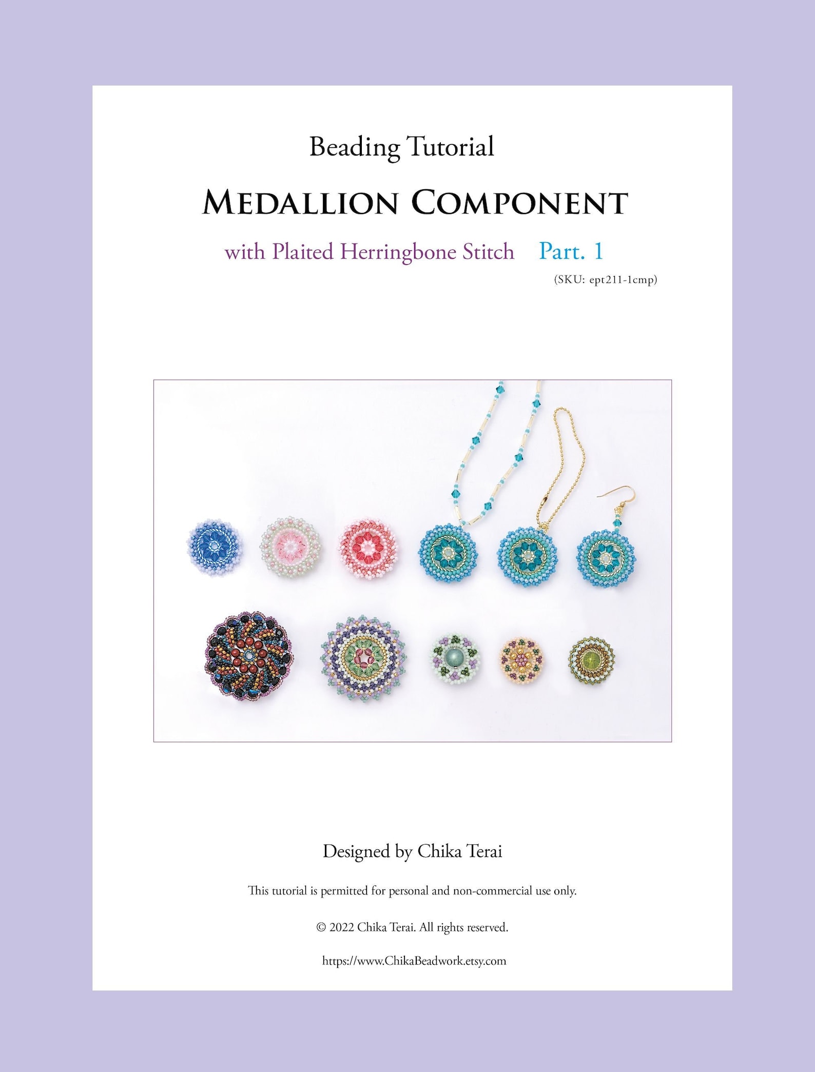 Beaded Medallion Component Tutorial Part 1, Plaited Herringbone Stitch ...