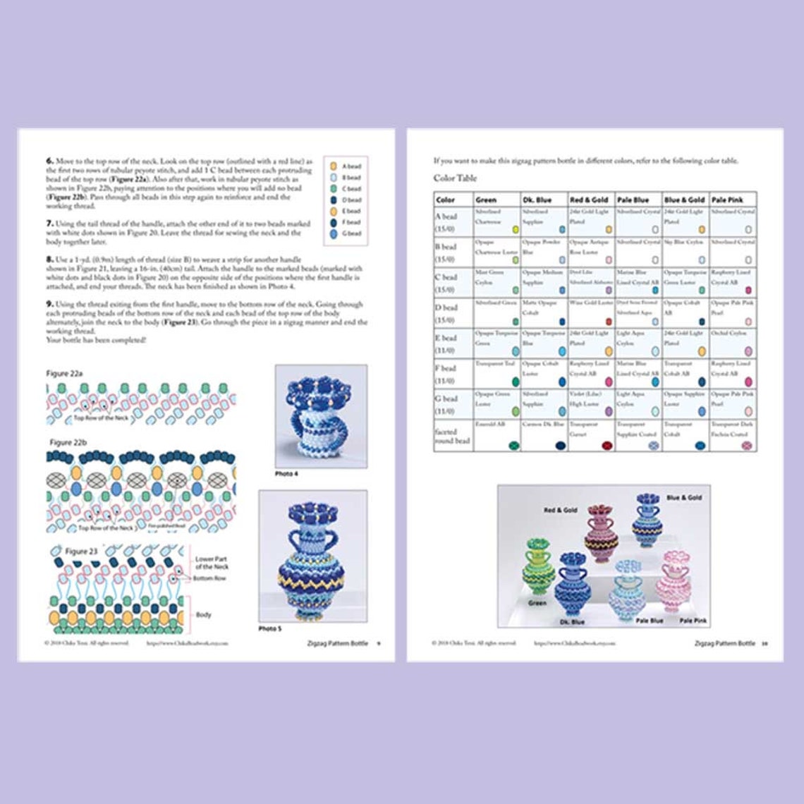 Beading pattern zigzag pattern beaded bottle with plaited | Etsy