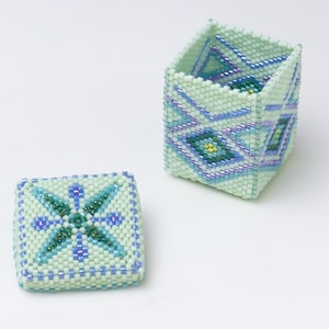 Beading Patterns for Decorative Box, Peyote Bead Pattern Small Box ...