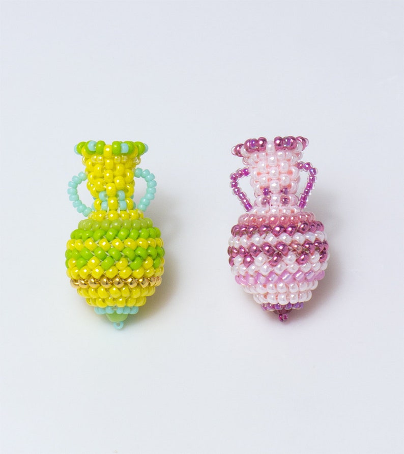 Beadint Tutorial for Beaded Bottle Charm Tutorial, Plaited Herringbone ...