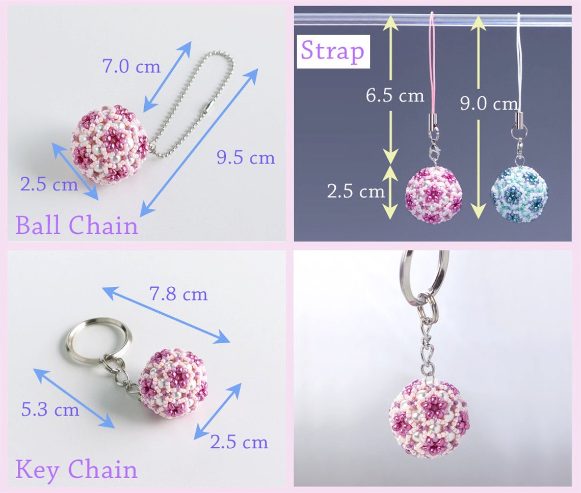 Christmas Ball Key Chain Pink Star Flower Ball Ornament | Etsy