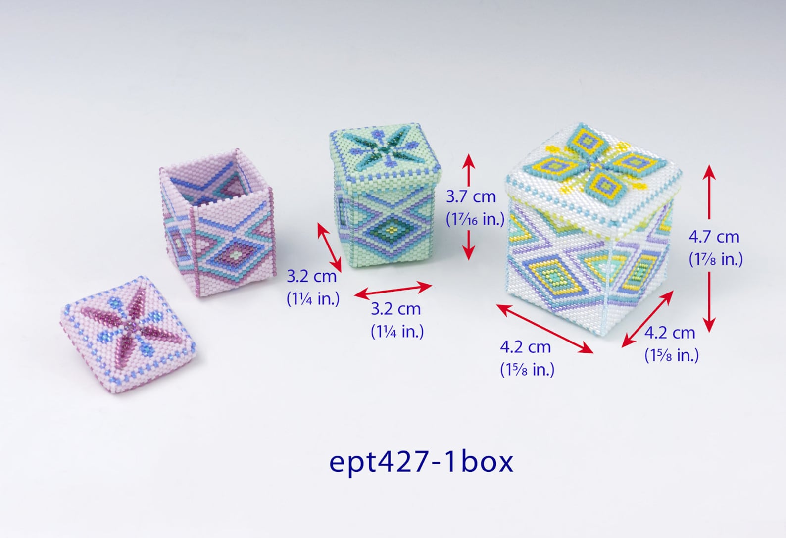 Beading Pattern for Decorative Square Box, Peyote Stitch (PDF Tutorial ...