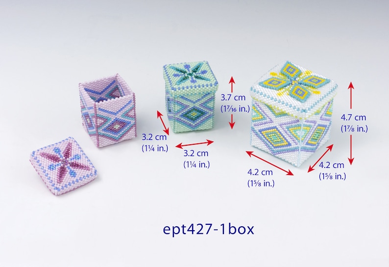 Beading Patterns for Decorative Box Peyote Bead Pattern Small | Etsy UK