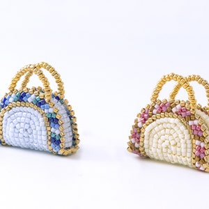 Beaded Half Moon Bag Charm Tutorial, Plaited Herringbone Stitch (PDF ...