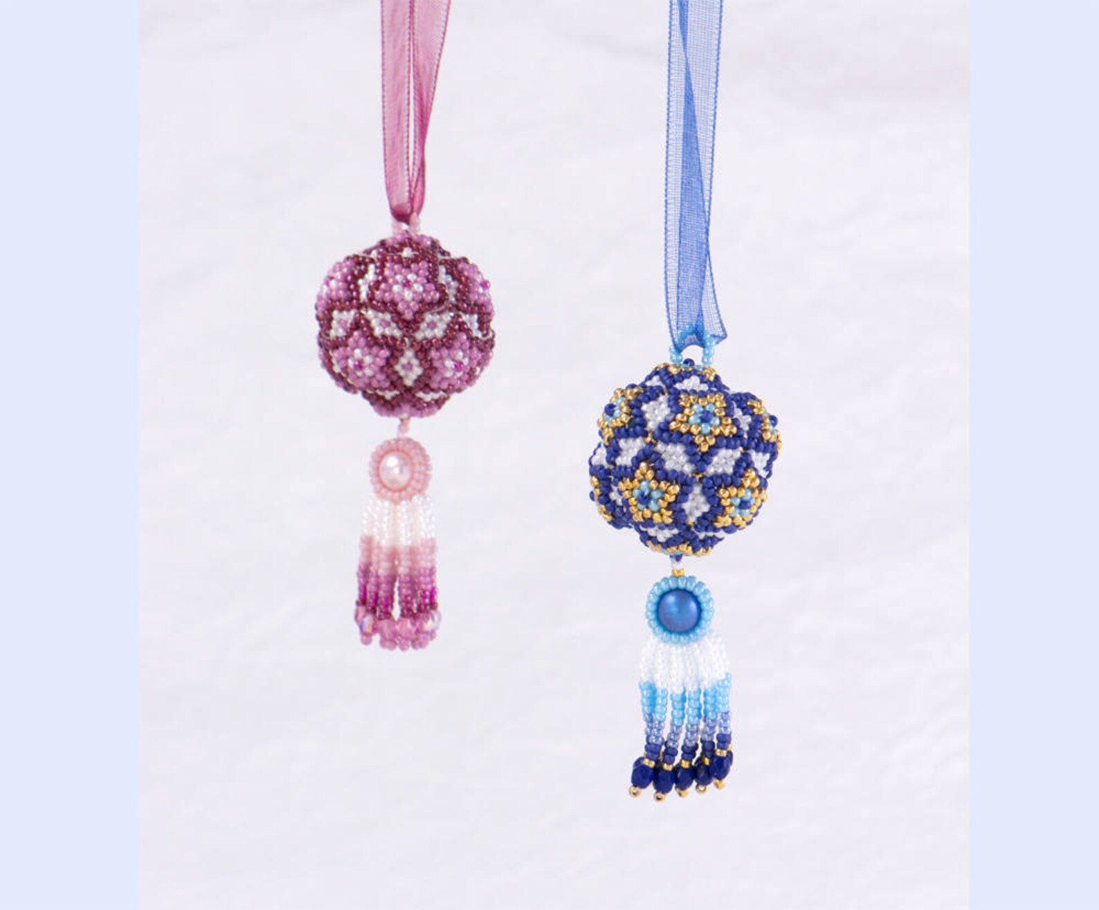 PDF Beading Pattern for Beaded Star Ball Ornament, Bag Charm and ...