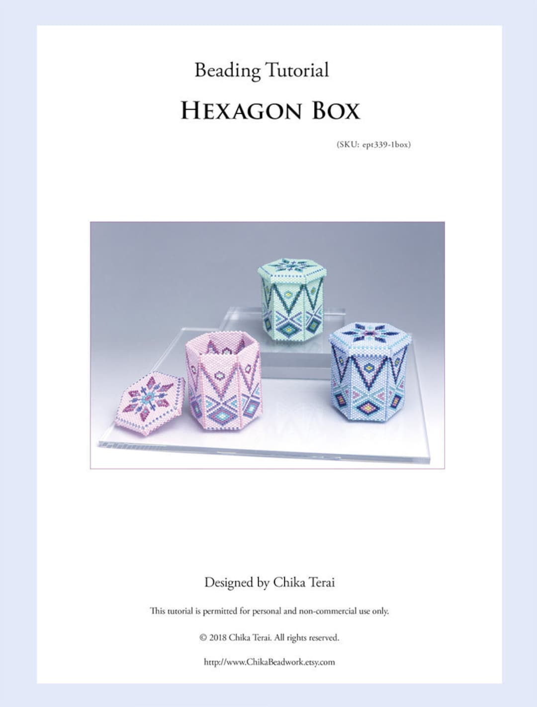 PDF Beading Tutorial for Hexagon Beaded Box Using Peyote Stitch, Bead ...