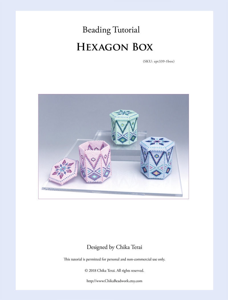 PDF Beading Tutorial for Hexagon Beaded Box Using Peyote Stitch, Bead ...