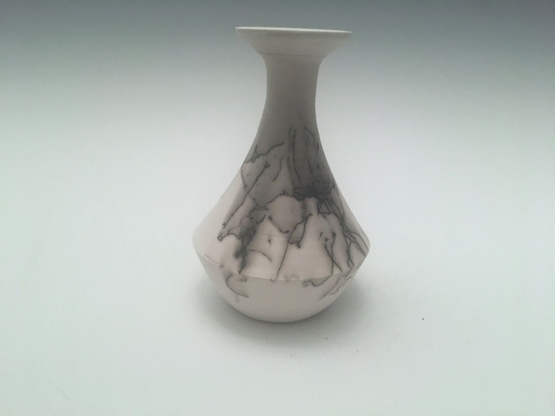 Pretty Shape Raku Vase. Horsehair Raku, Wheel Thrown. Hand Made. - Etsy