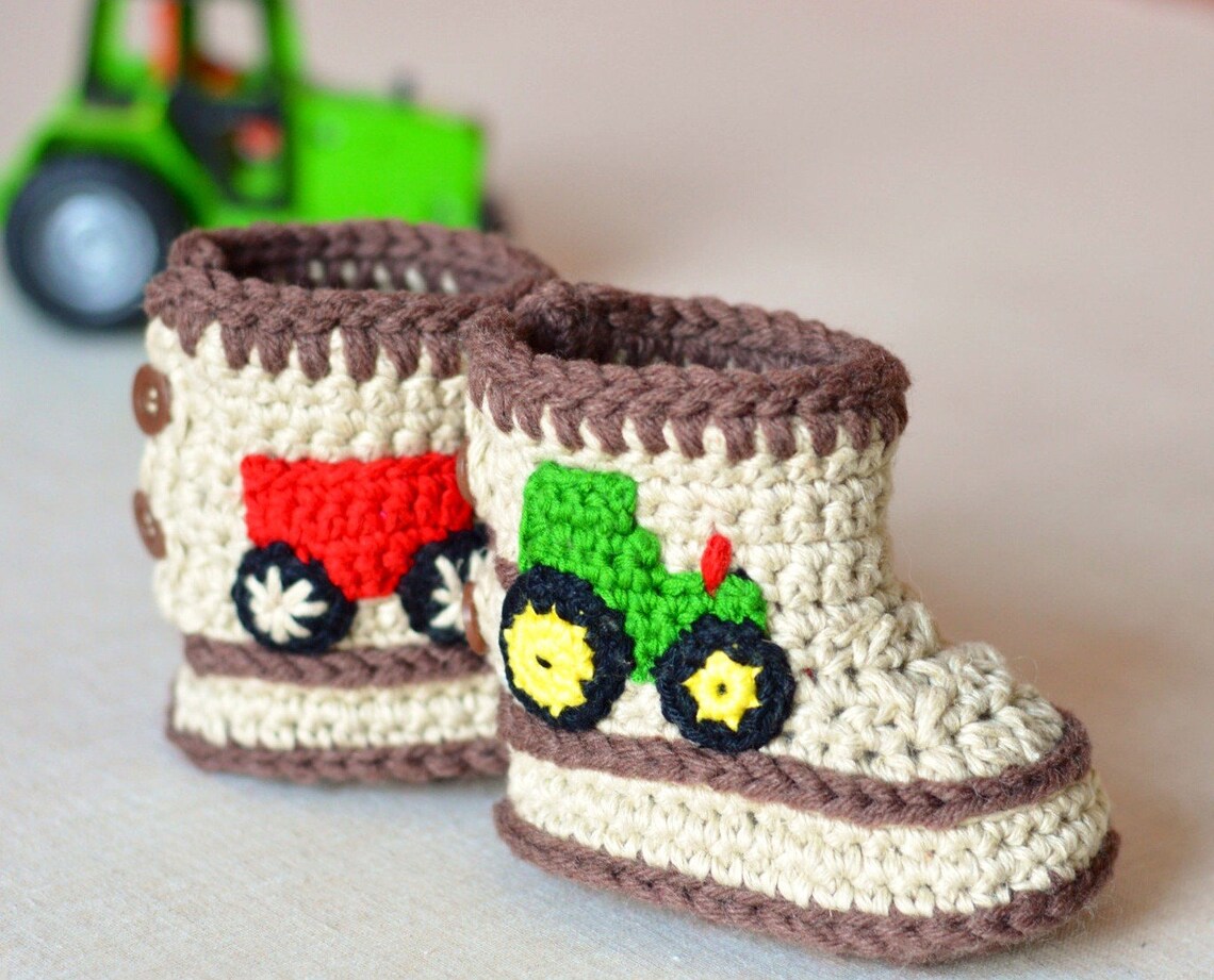 Baby Boy Booties CROCHET PATTERN Easy Instructions for How to Crochet ...