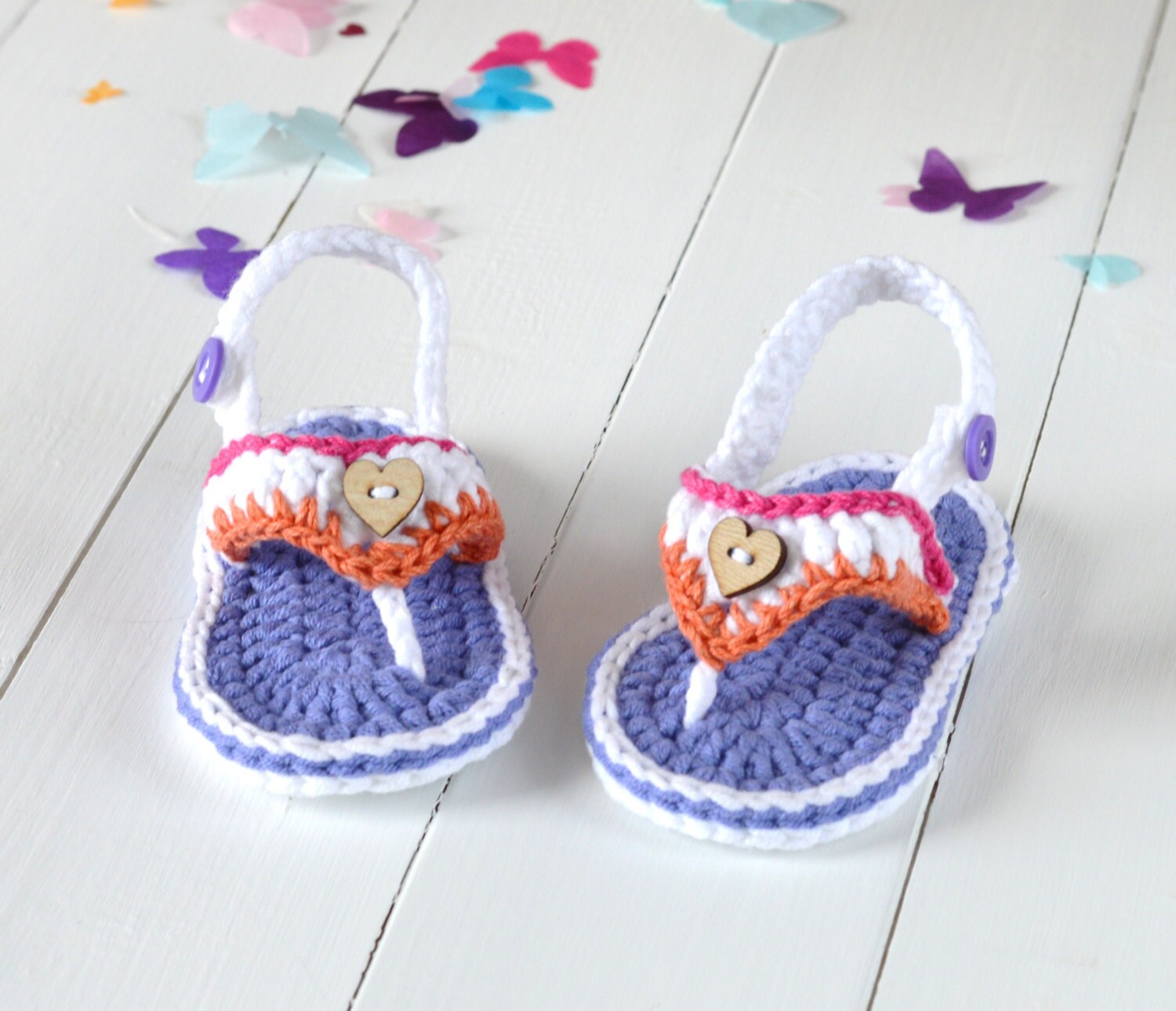 CROCHET PATTERN Baby Sandals flip flops in 2 sizes Easy Baby | Etsy