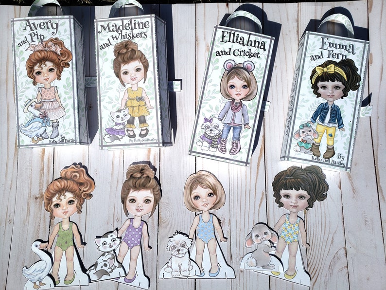 Printable Paperdolls and Gift Box Kit Play Set - Etsy