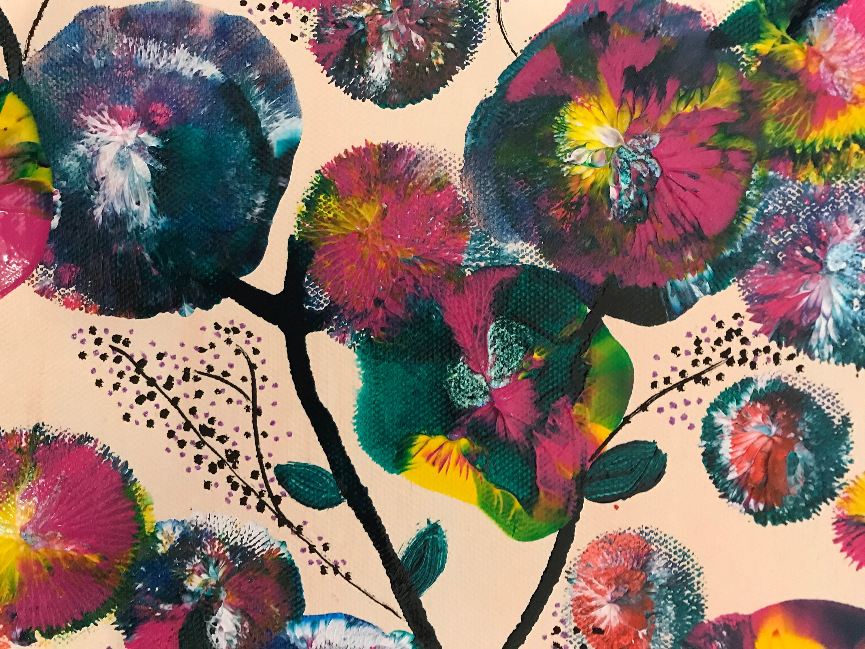 Acrylic Original Canvas Texture Flowers Contemporary Wall Art - Etsy