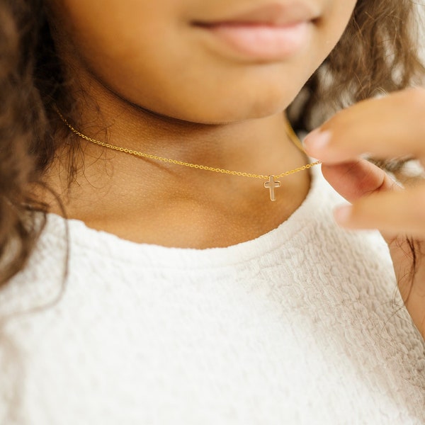 Girls Cross Necklace - Etsy