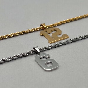 Sports Number Necklace for Boys, Number Pendant Necklace for Athletes ...