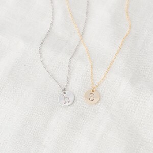 Little Girls Initial Necklace, Toddler Disc Coin Letter Necklace, Baby ...