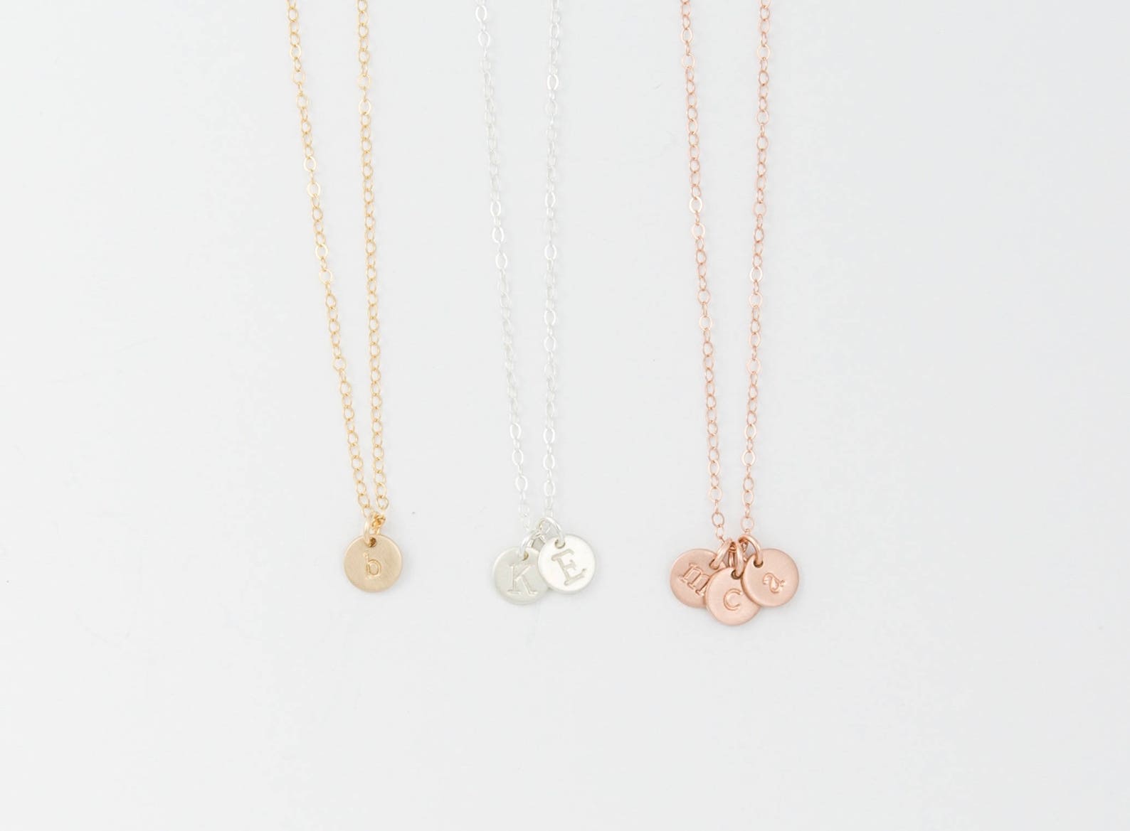 Tiny Letter Necklace Dainty Gold Initial Necklace Silver | Etsy