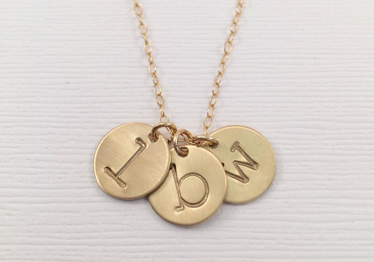 Personalized Disc Initial Necklace, Name Necklace, Initials Tag ...