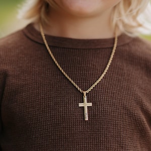 Personalized Cross Necklace for Boys • Custom Cross Necklace • Kids ...