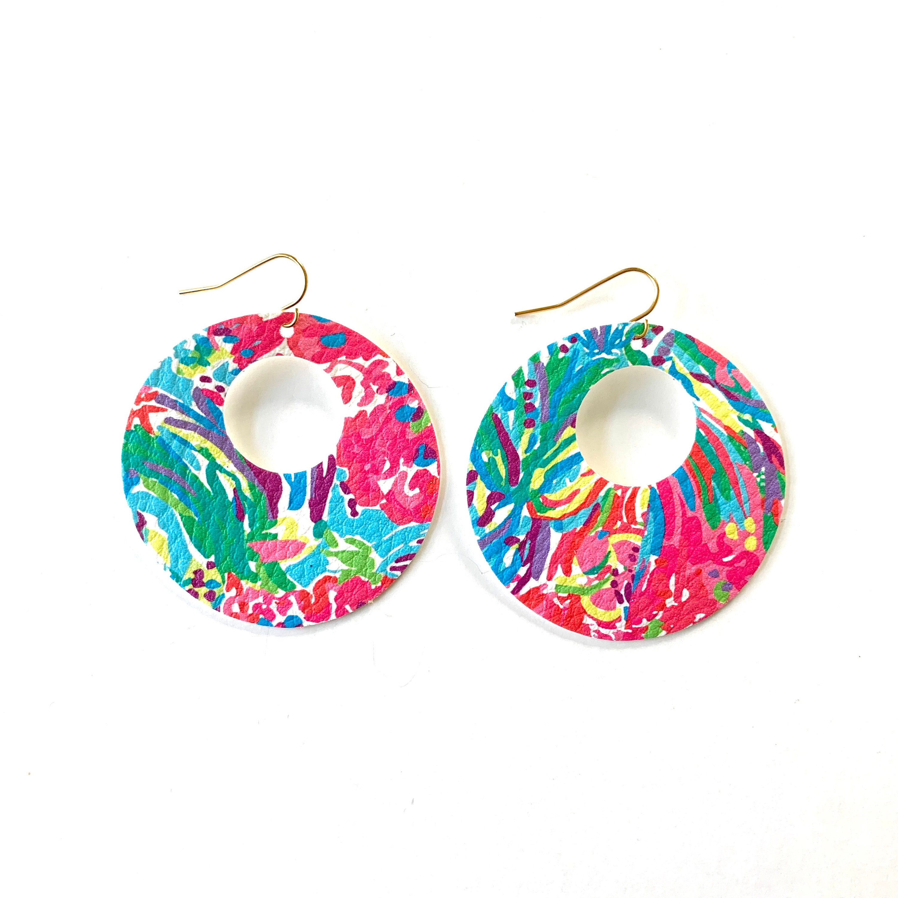 Tropical Palms NEW Under The Sea Lilly Inspired Faux Leather Circle ...