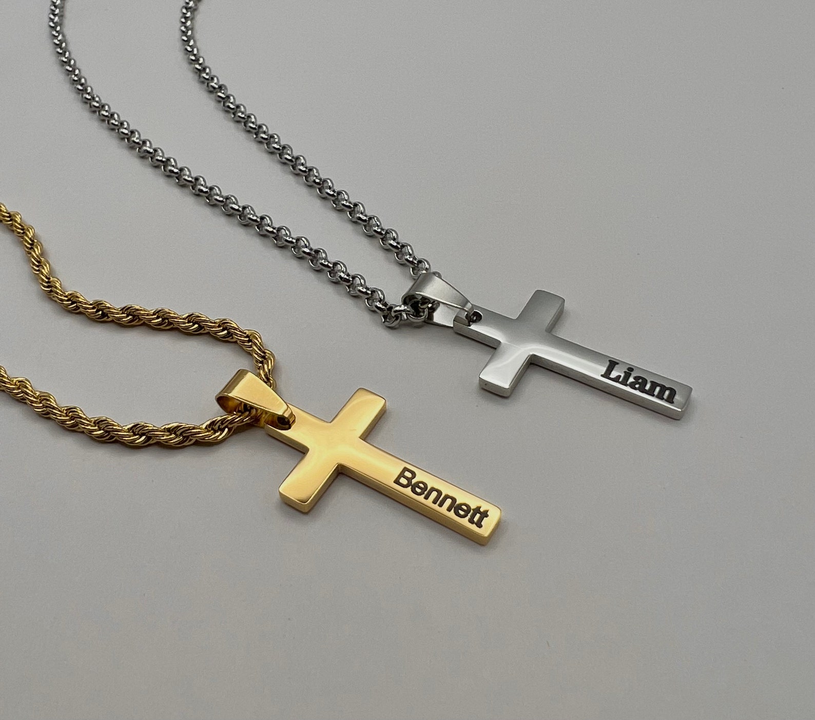 Personalized Cross Necklace for Boys Custom Cross Necklace Kids ...