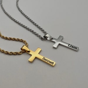 Personalized Cross Necklace for Boys • Custom Cross Necklace • Kids ...