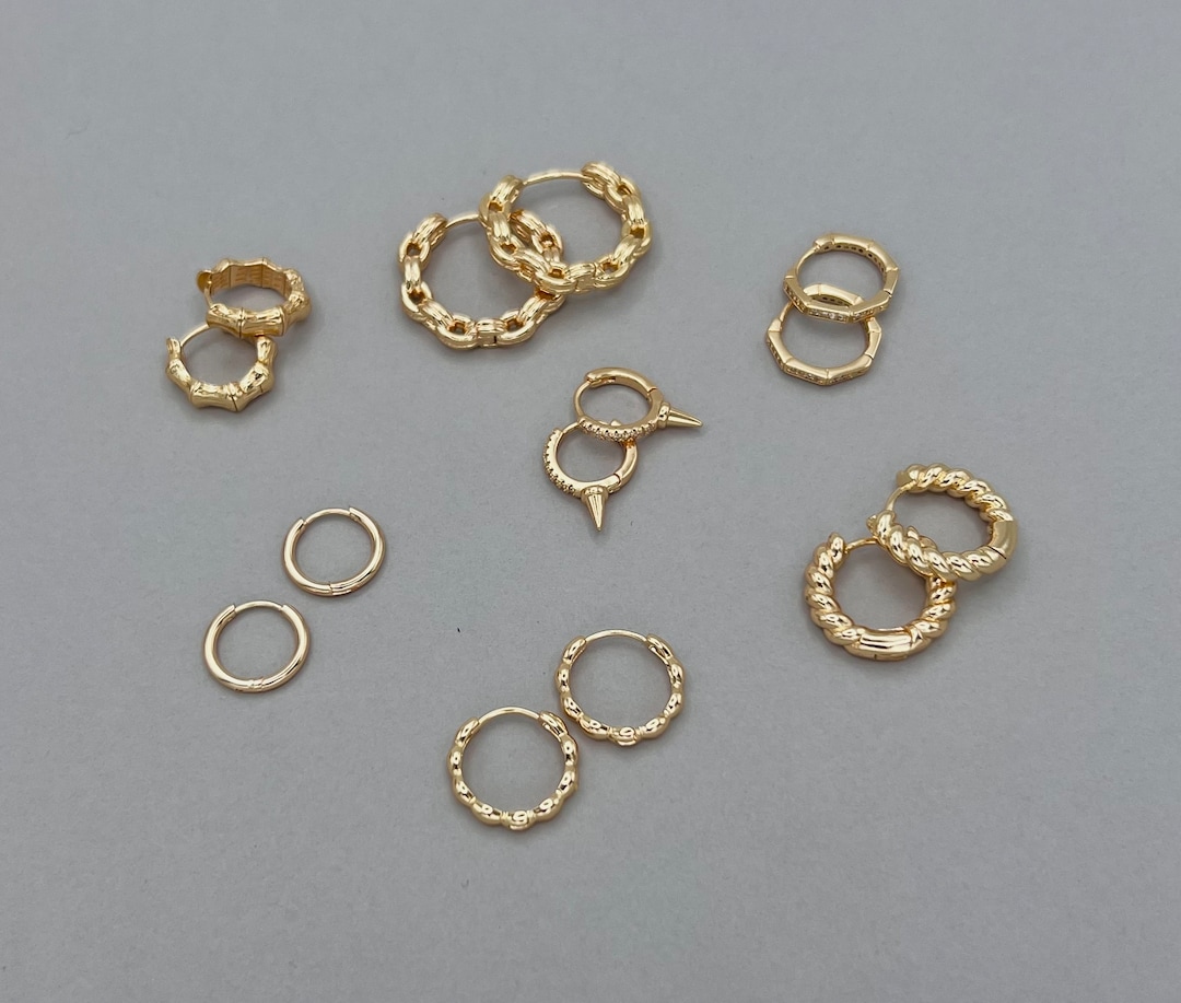 Small Gold Huggies Earrings for Women • Minimalist Trendy Hoops ...