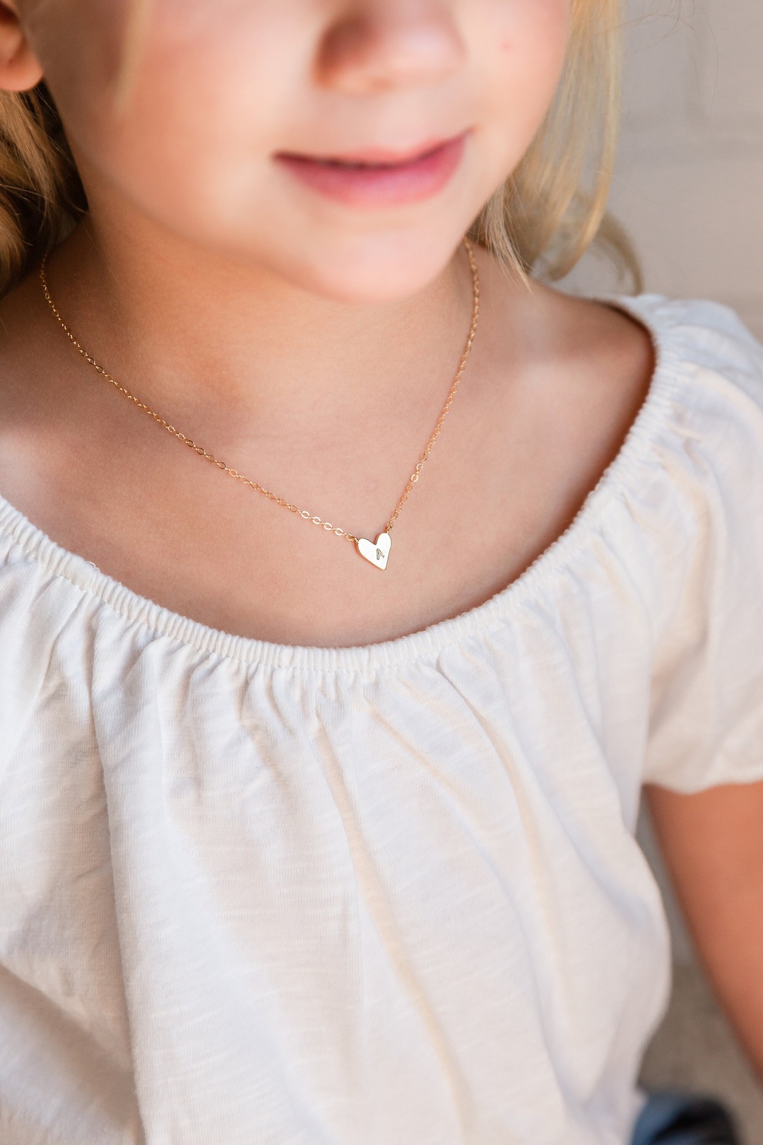 Flower Girl Necklace / Personalized Initial Necklace / Kid's Letter ...