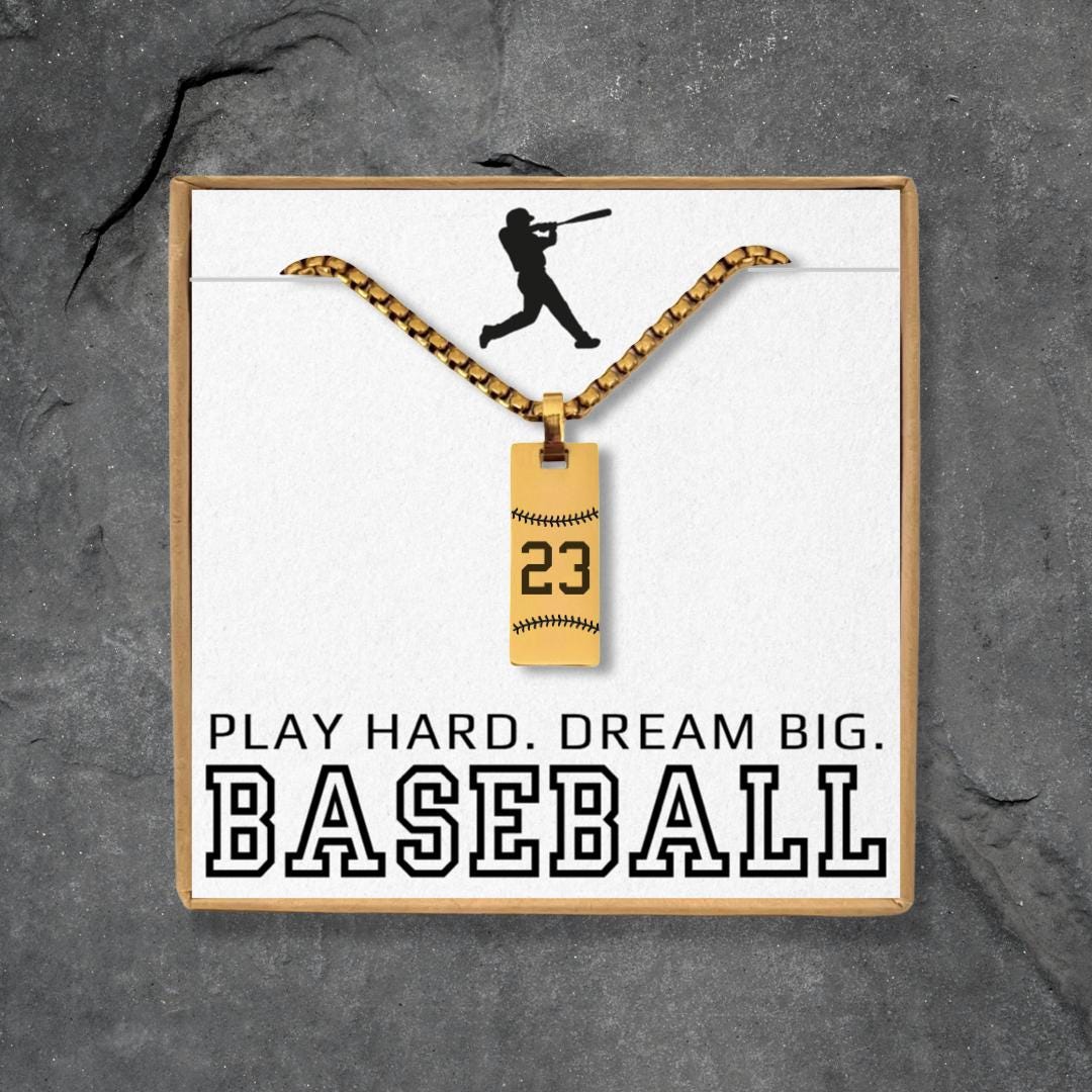 Baseball Necklace for Boys • Personalized Baseball Gift • Baseball ...