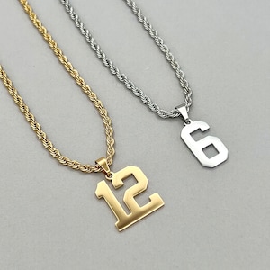 Sports Number Necklace for Boys, Number Pendant Necklace for Athletes ...