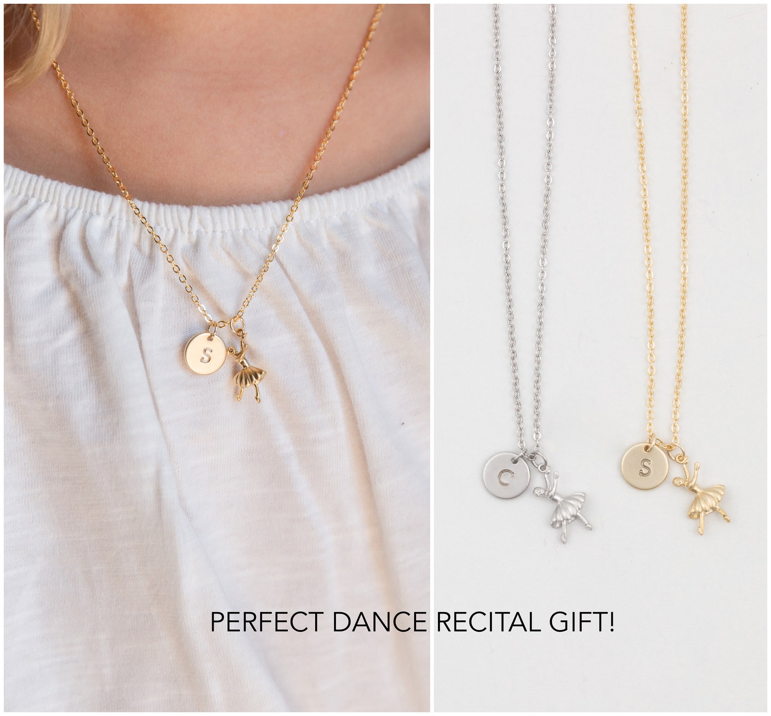 Heart Initial Necklace for Toddler Girl, Little Girls Personalized ...