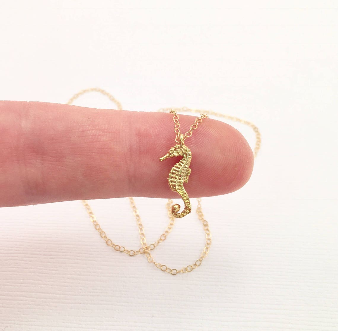Gold Seahorse Necklace, Tiny Seahorse Necklace, Nautical Jewelry, Beach ...