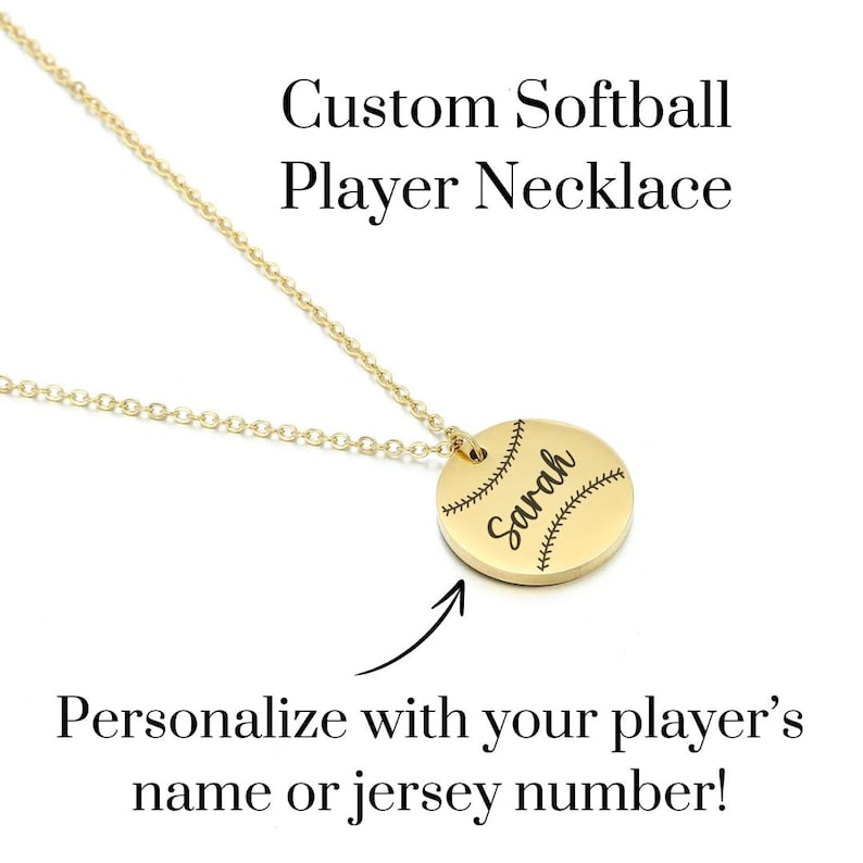 Personalized Softball Necklace - Gift for Softball Player - Softball ...