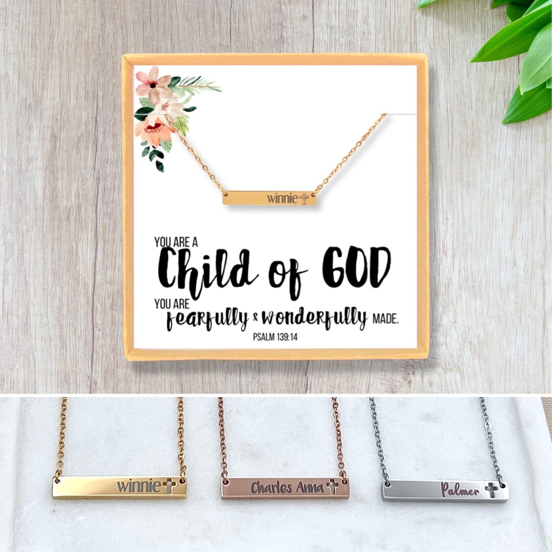Cross Name Necklace for Girls Personalized Cross Jewelry for Children ...