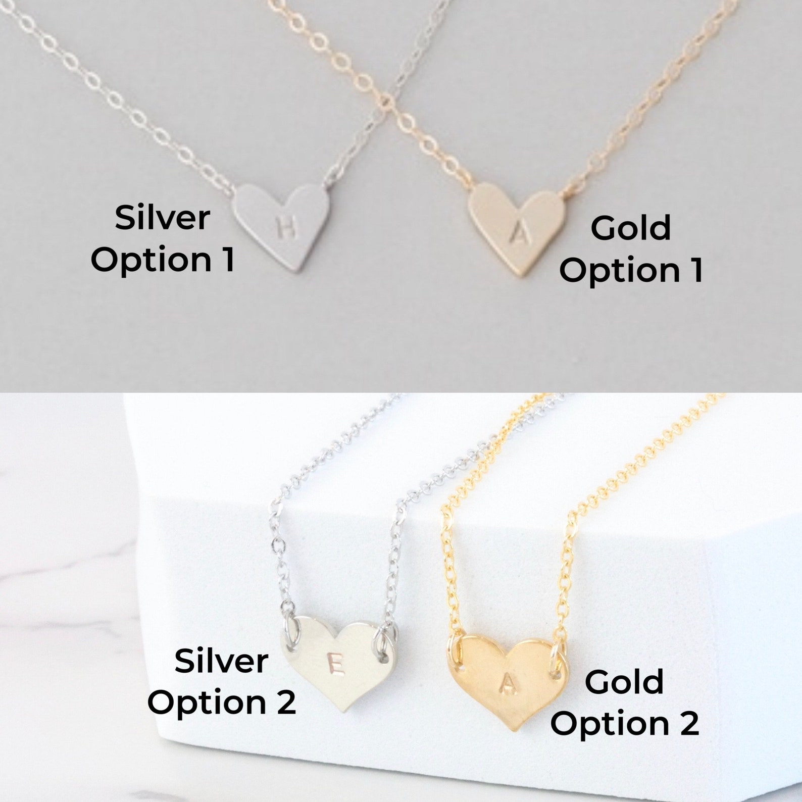 Heart Initial Necklace for Toddler Girl, Little Girls Personalized ...