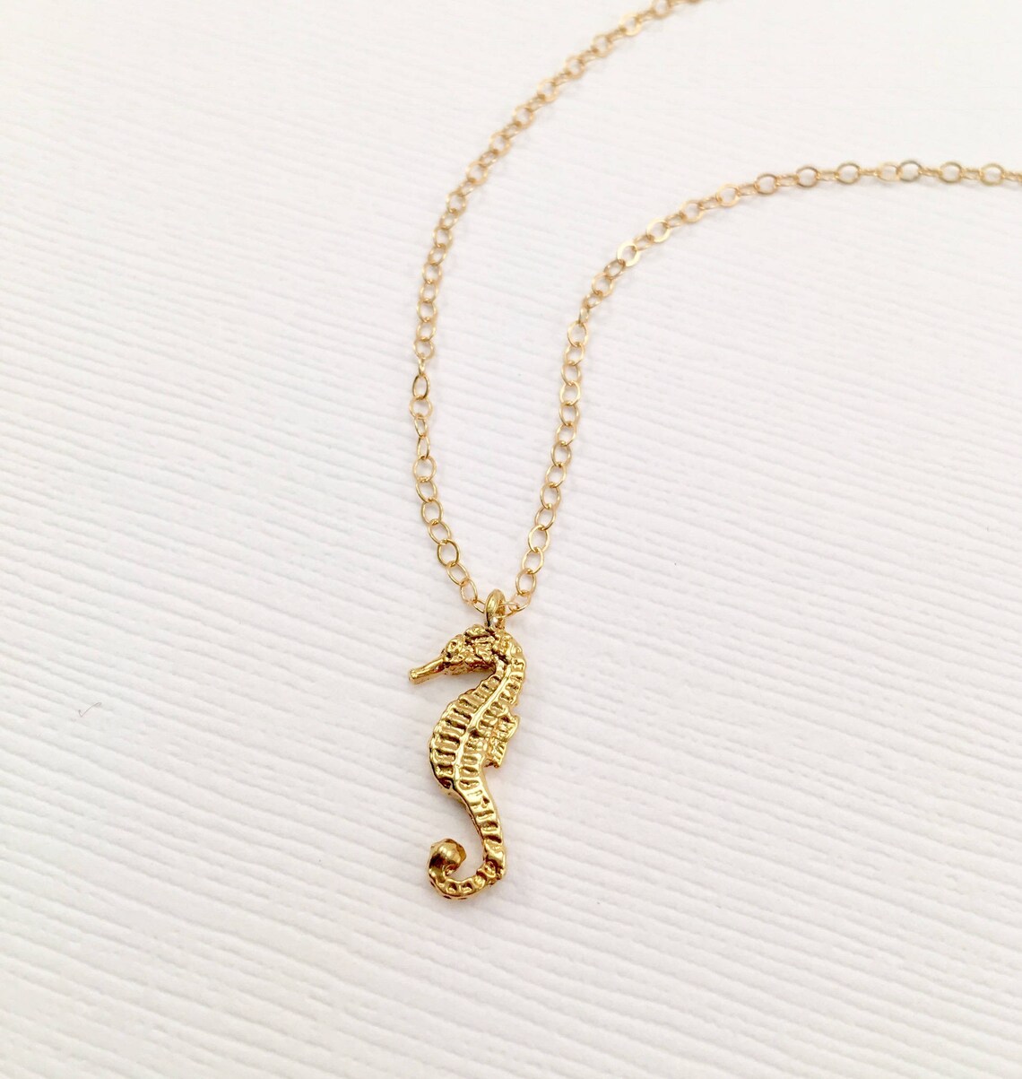 Gold Seahorse Necklace, Tiny Seahorse Necklace, Nautical Jewelry, Beach ...