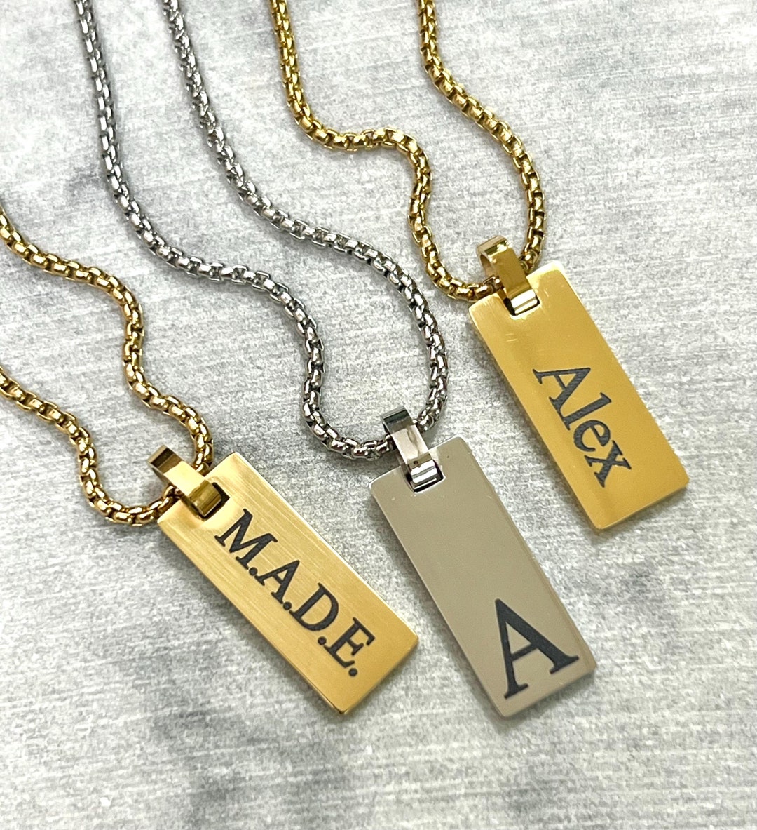 Boys Name Initial Necklace • Personalized Men's Jewelry Necklace ...