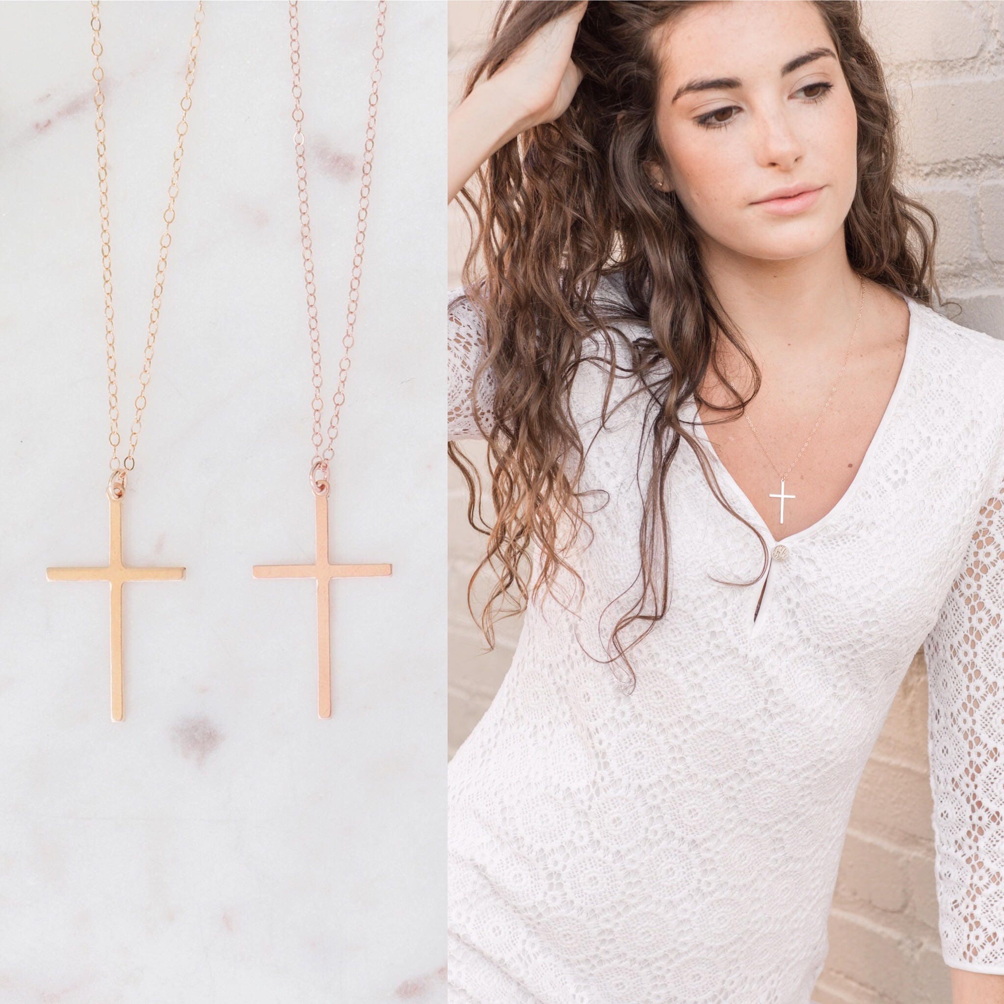 Gold Cross Necklace Confirmation Gift Christian Necklace - Etsy